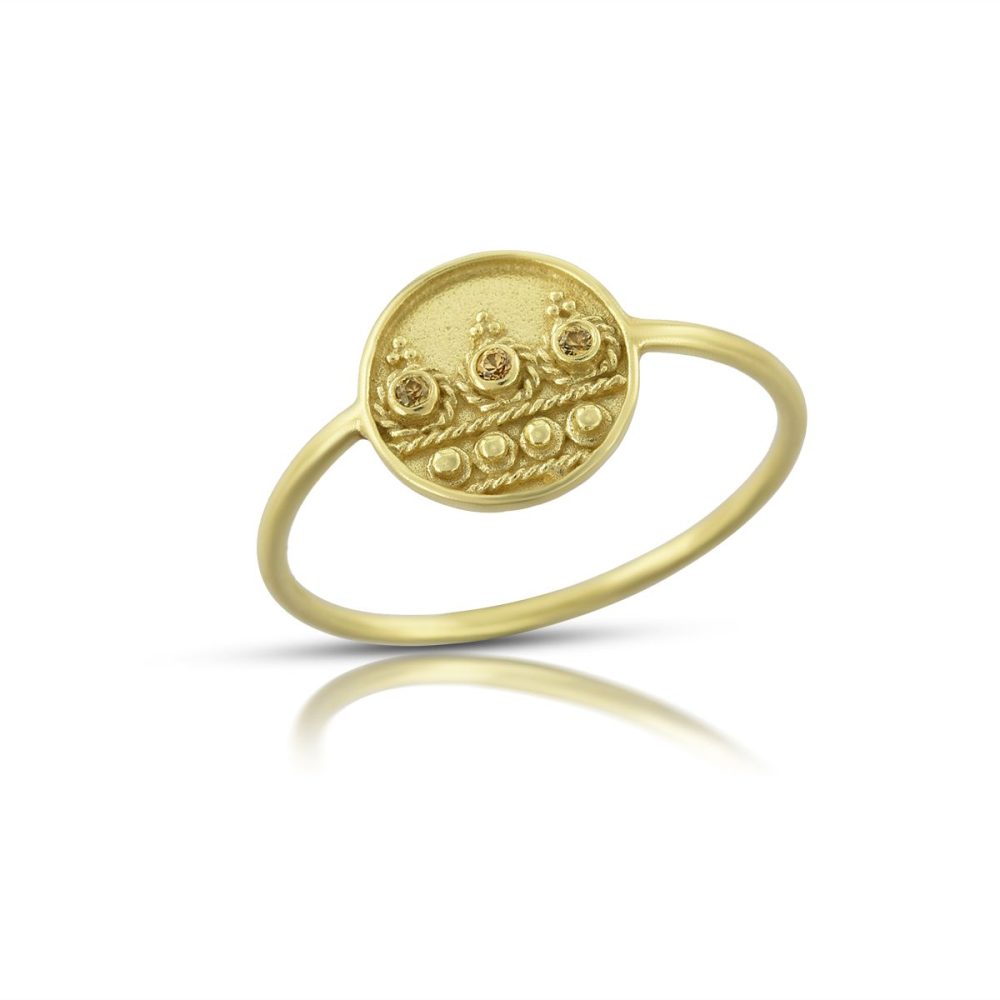 Round Yellow Sapphire Ring In 18Kt Gold – Legend Amrapali